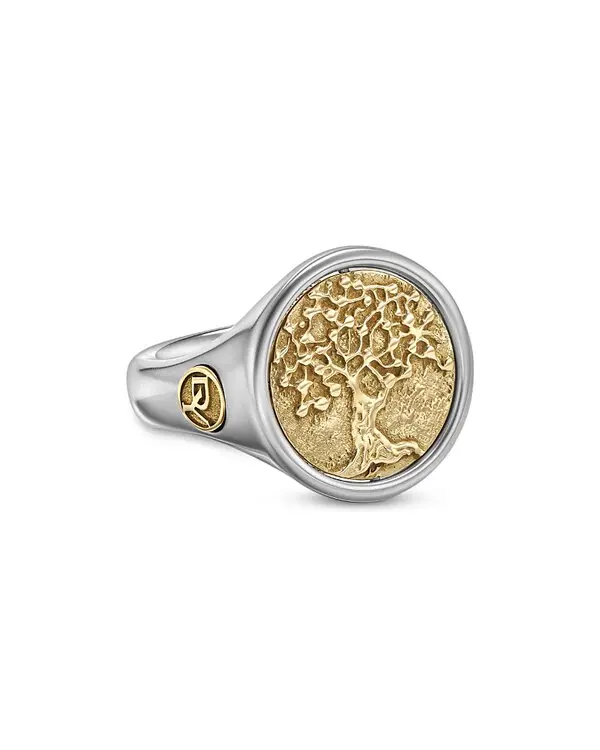 David Yurman Life & Death Duality Signet Ring - Gold/silver