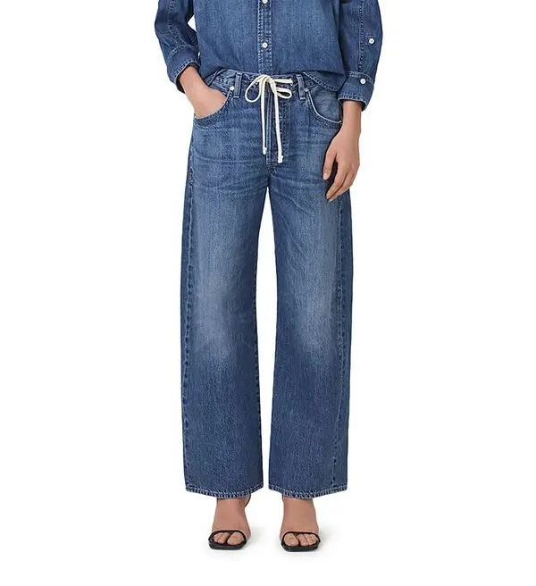 Citizens Of Humanity Brynn Drawstring High-rise Wide-leg Jeans - Atlantis