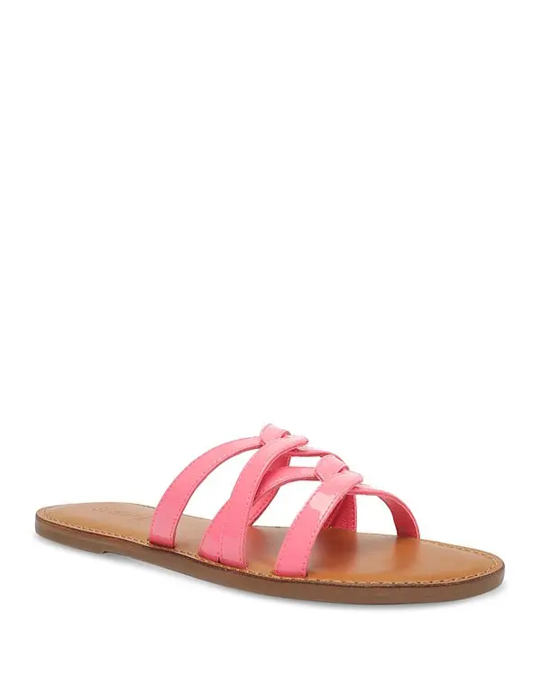 Schutz Lyta Patent Strappy Slide Sandals