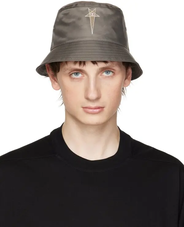 Rick Owens Gray Champion Edition Gillian Bucket Hat In 34 Dust 
