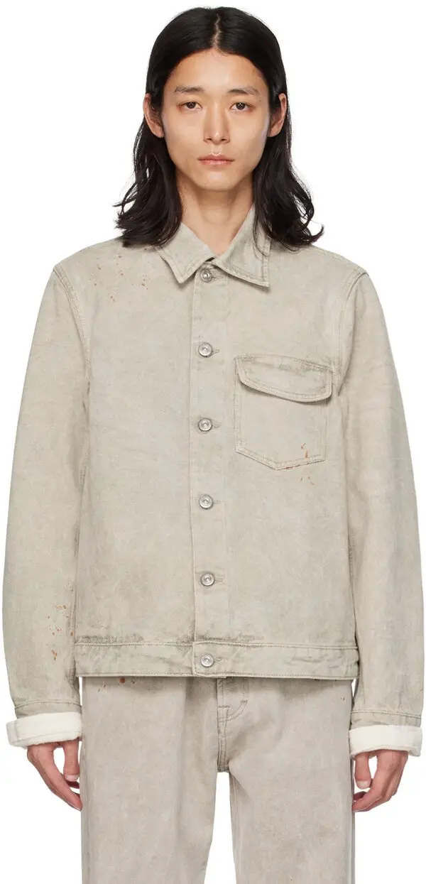Our Legacy Gray Rebirth Jacket In Attic Wash Denim - 36% Off 