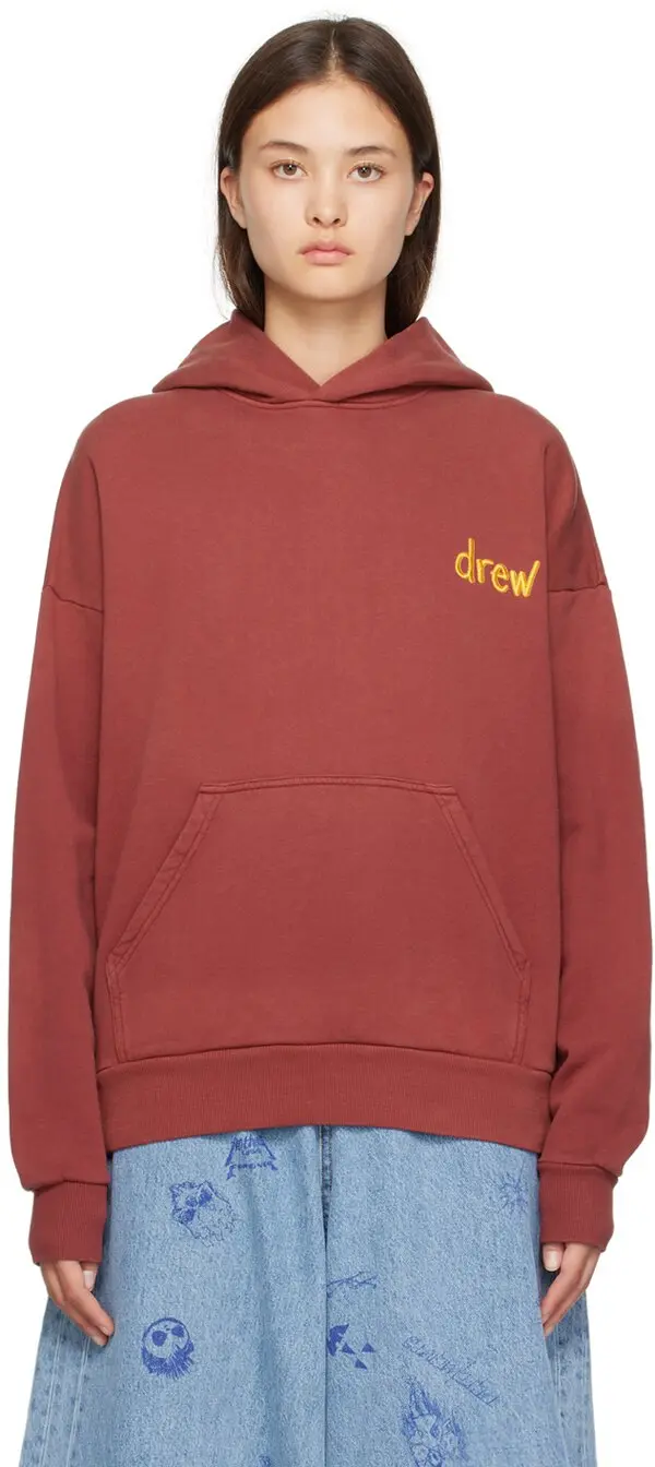Drew House Burgundy Scribble Hoodie In Faded Maroon - 37% Off 