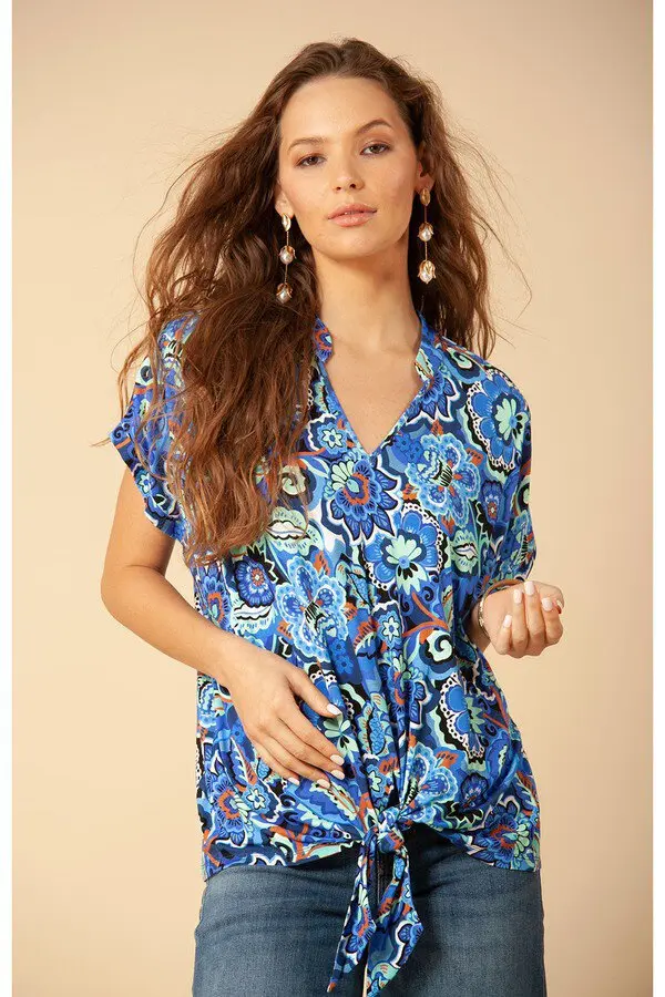 Hale Bob Antonia Jersey Top - Blue