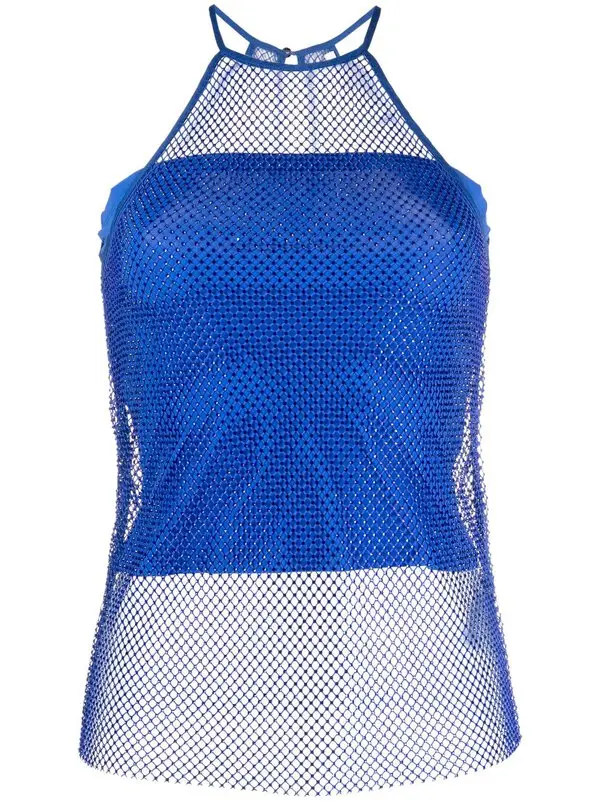 Patrizia Pepe Rhinestone-embellished Sleeveless Top - Blue