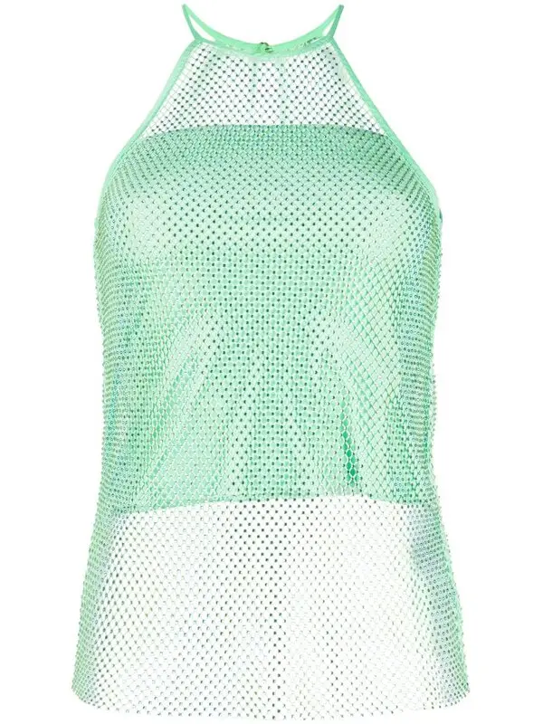Patrizia Pepe Rhinestone-embellished Sleeveless Top - Green