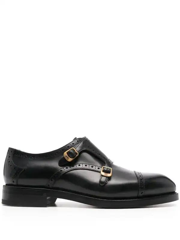 Gucci Interlocking G Monk Shoes Black Editorialist