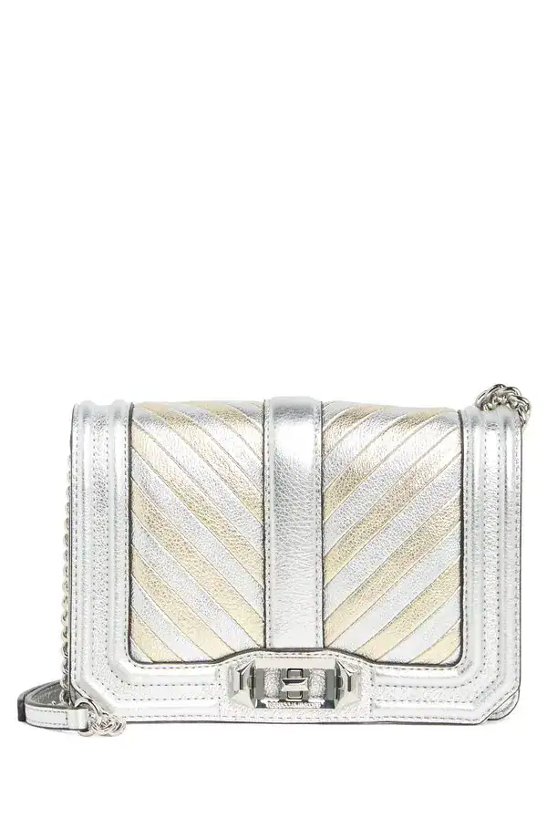Rebecca Minkoff Small Love Chevron Quilted Metallic Leather Crossbody ...