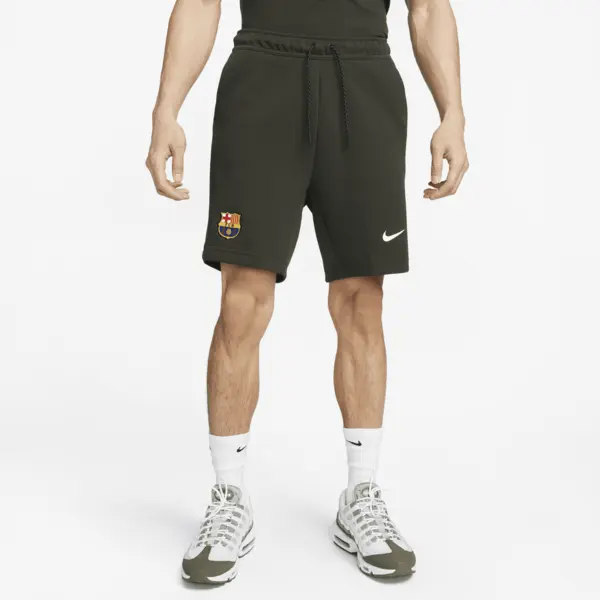 Nike Fc Barcelona Tech Fleece Soccer Shorts Green Editorialist