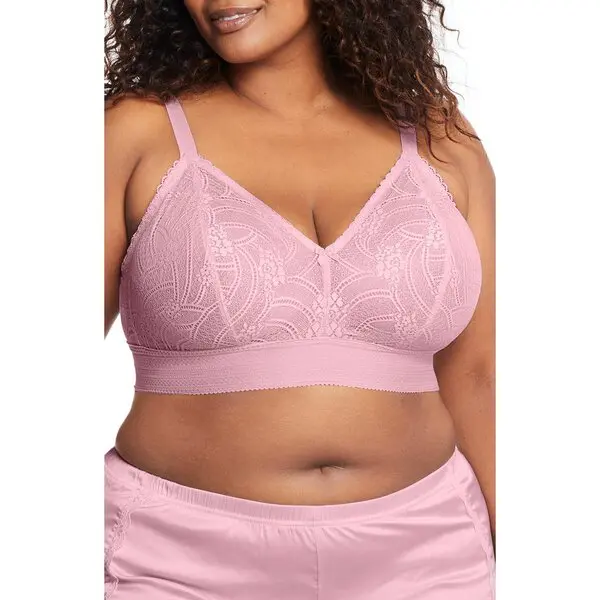 GLAMORISE Bramour Gramercy Luxe Lace Bralette - Mauve