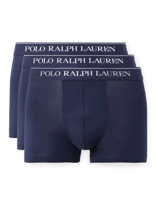 Ralph Lauren Three-pack Stretch-cotton Boxer Briefs S - Blue | Editorialist