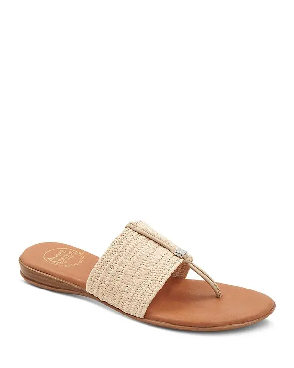 Andre Assous Woven Thong Sandals - Natural