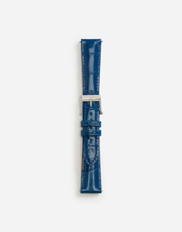 Dolce & Gabbana Alligator Strap With Steel Buckle - Navy Blue