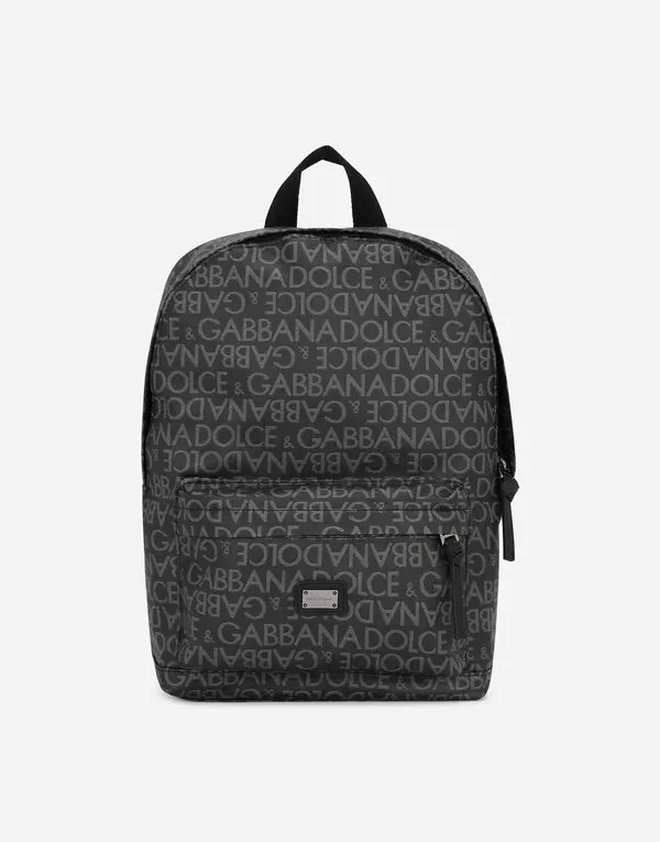 Dolce & Gabbana Jacquard Logo Coated Backpack