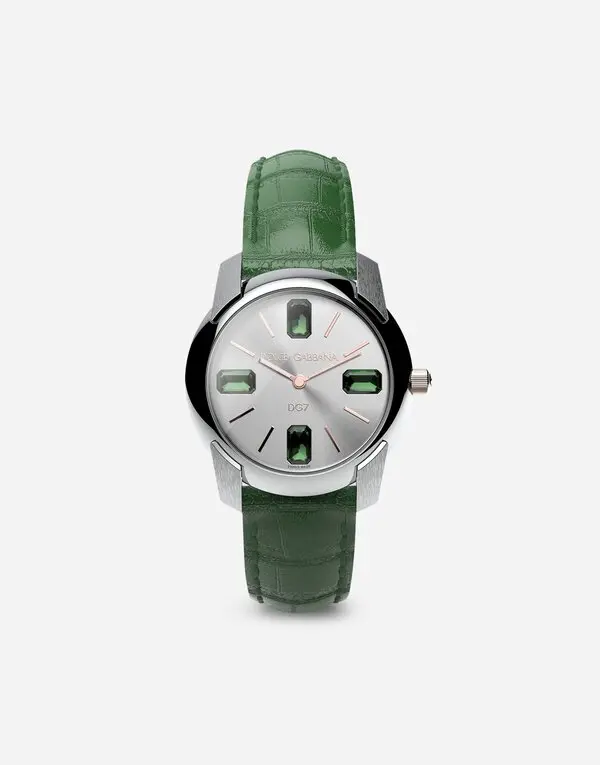 Dolce & Gabbana Watch With Alligator Strap - Dark Green