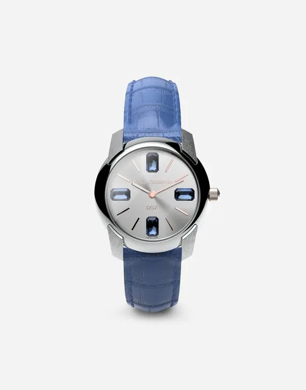 Dolce & Gabbana Watch With Alligator Strap - Light Blue