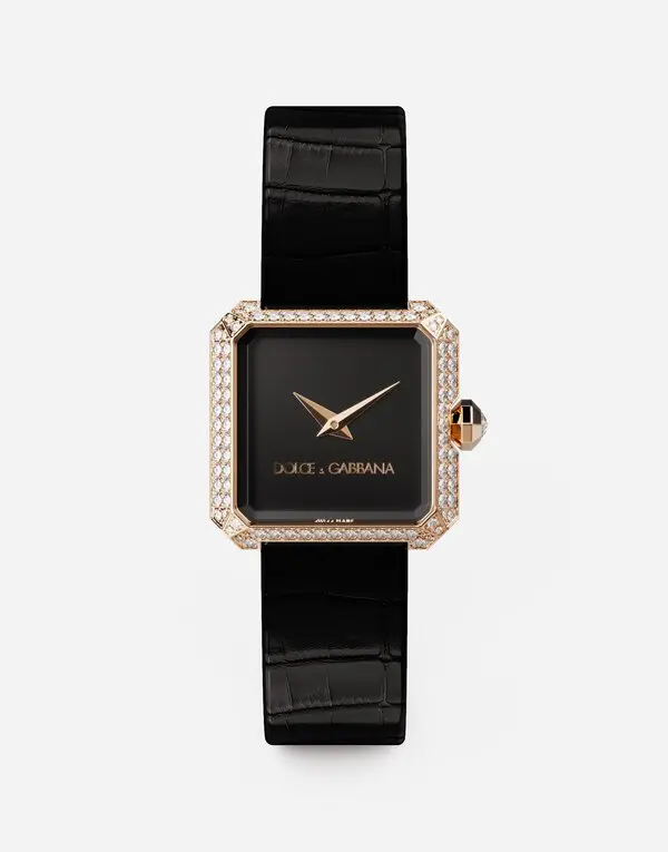 Dolce & Gabbana 18kt Pink Gold Watch With Diamonds