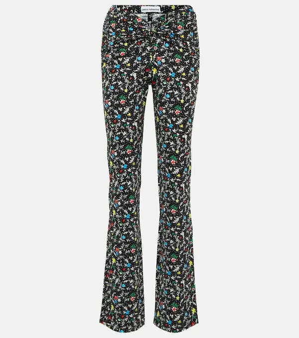 Rabanne Printed High-rise Crêpe Pants