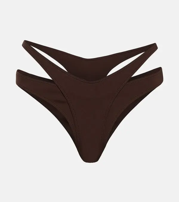 MUGLER Layered Cutout Bikini Bottom