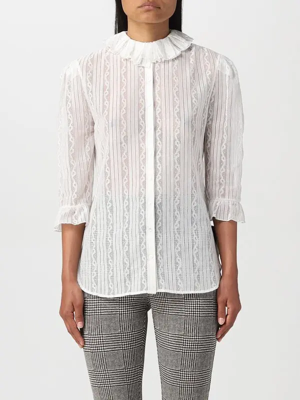 Saint Laurent Blouse In Lace - White | Editorialist