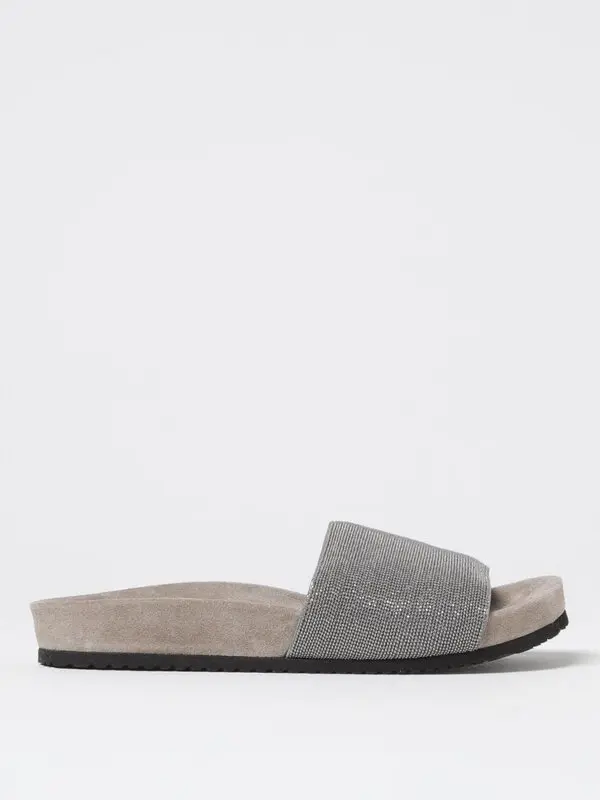 Brunello Cucinelli Flat Sandal - Silver