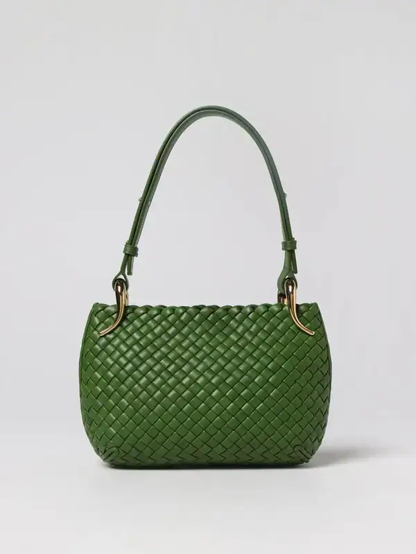 Bottega Veneta Clicker Bag In Leather - Green | Editorialist