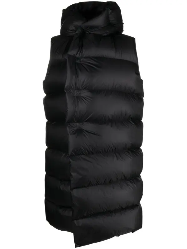 Rick Owens Liner Hooded Down Gilet - Black