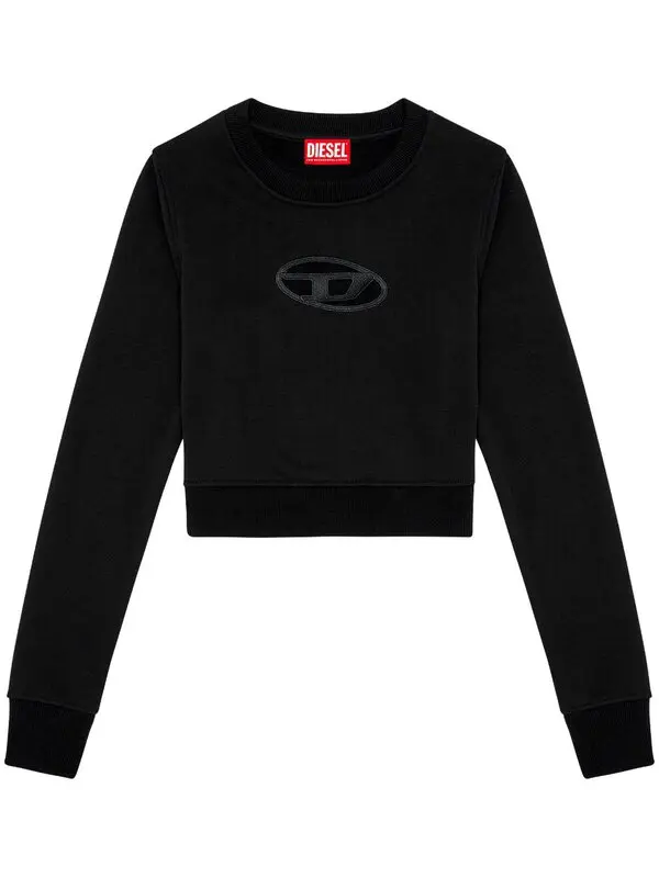Diesel F-slimmy-od Cropped Sweatshirt - Black