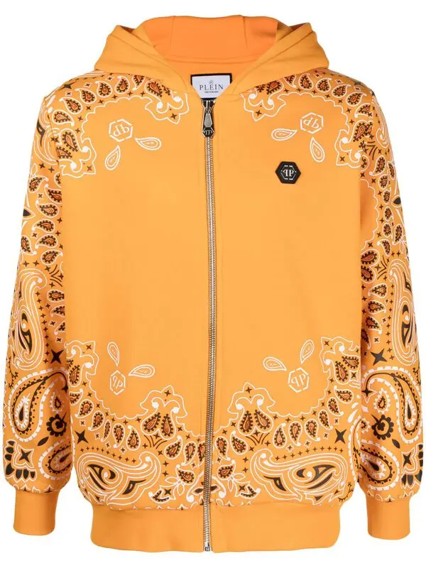 Philipp Plein Bandana-print Zip-up Hoodie