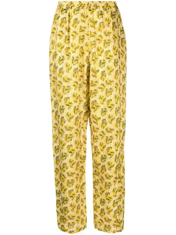 Isabel Marant Piera Graphic-print Trousers - Yellow