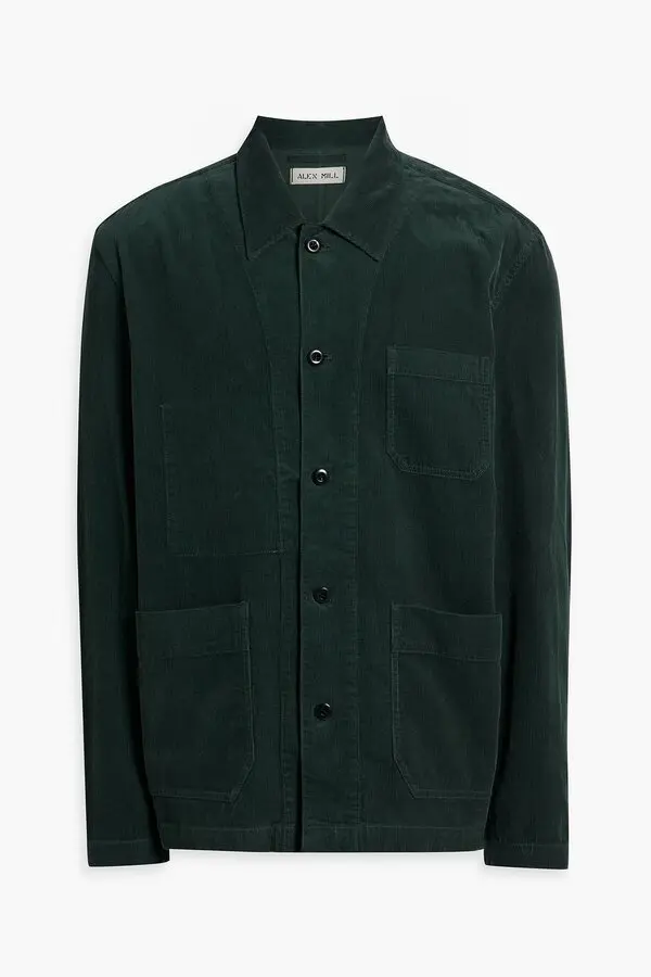ALEX MILL Cotton-corduroy Overshirt - Dark Green