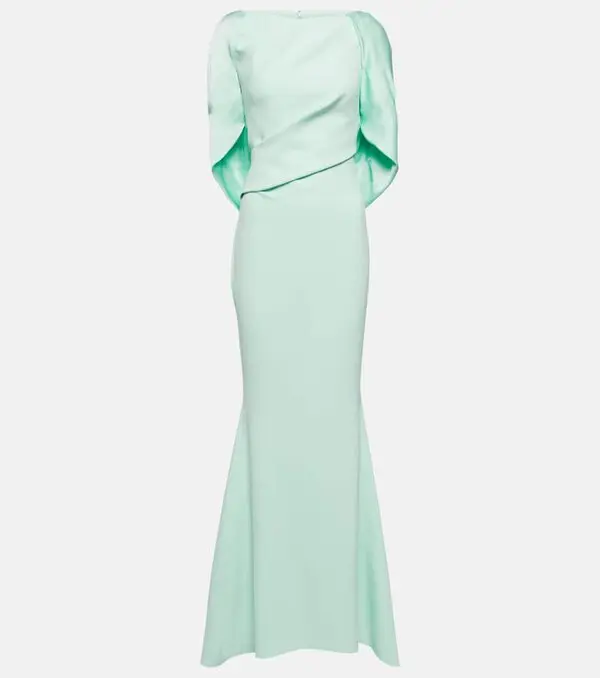 Safiyaa Caped Crêpe Gown