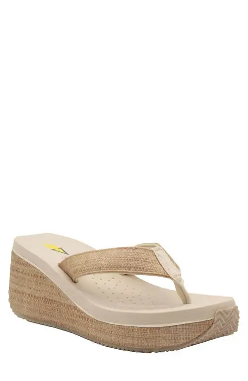 VOLATILE Bahama Platform Wedge Flip Flop - Bone