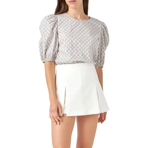 English Factory Floral Print Top