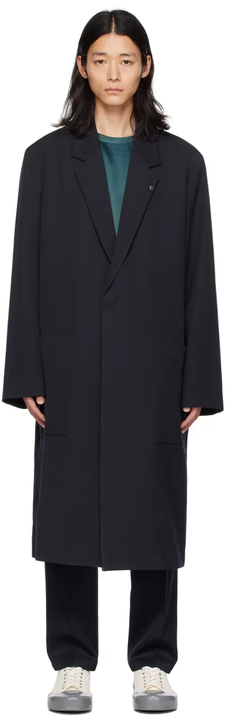Jil Sander Navy Unstructured Coat In 401 - Navy - 68% Off 