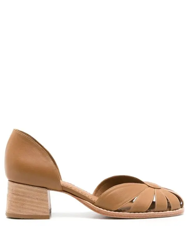 STUDIO CHOFAKIAN 40mm Marjorie Pumps - Brown