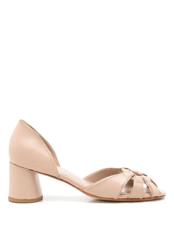 STUDIO CHOFAKIAN Carrie 45mm Peep-toe Pumps - Neutrals