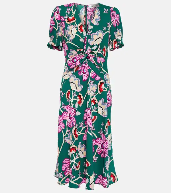 Diane Von Furstenberg Anaba Floral Cr Pe Midi Dress In Multicoloured - 44%  Off | Editorialist