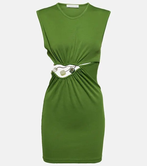 Christopher Esber Folia Float Buckle Ribbed-Knit Minidress In Green - 30%  Off | Editorialist