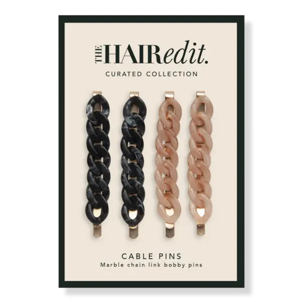 THE HAIR EDIT Marble Chain Link Bobby Pins