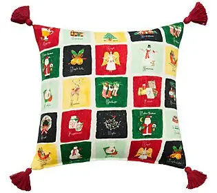 C&F HOME Alphabet Grid Printed & Embellished Th Row Pillow