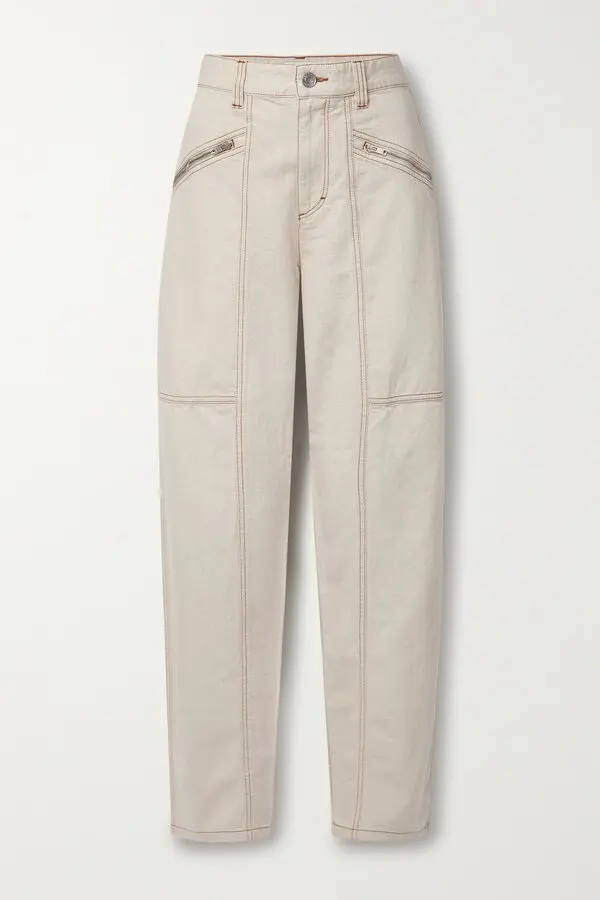 Isabel Marant Étoile Fanny Paneled High-rise Wide-leg Jeans - Ecru ...