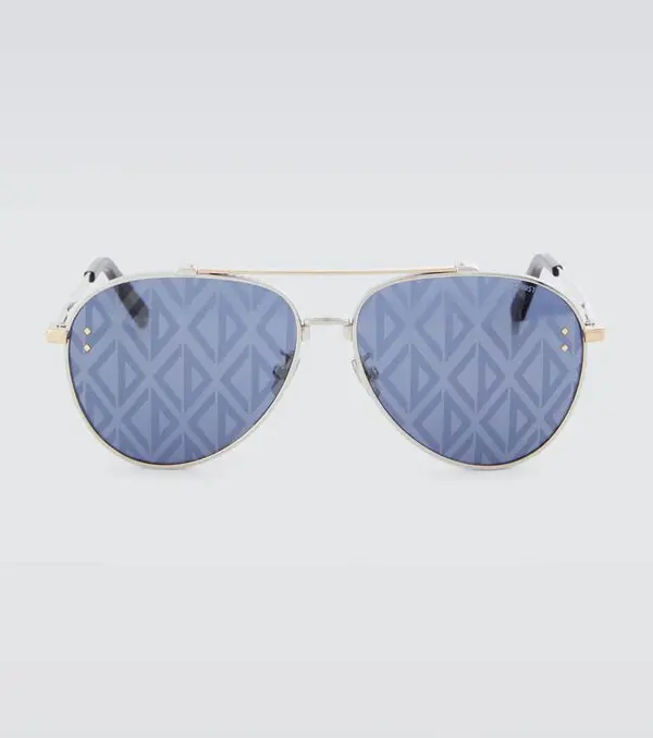 Dior Cd Diamond A1u Aviator Sunglasses - Silver