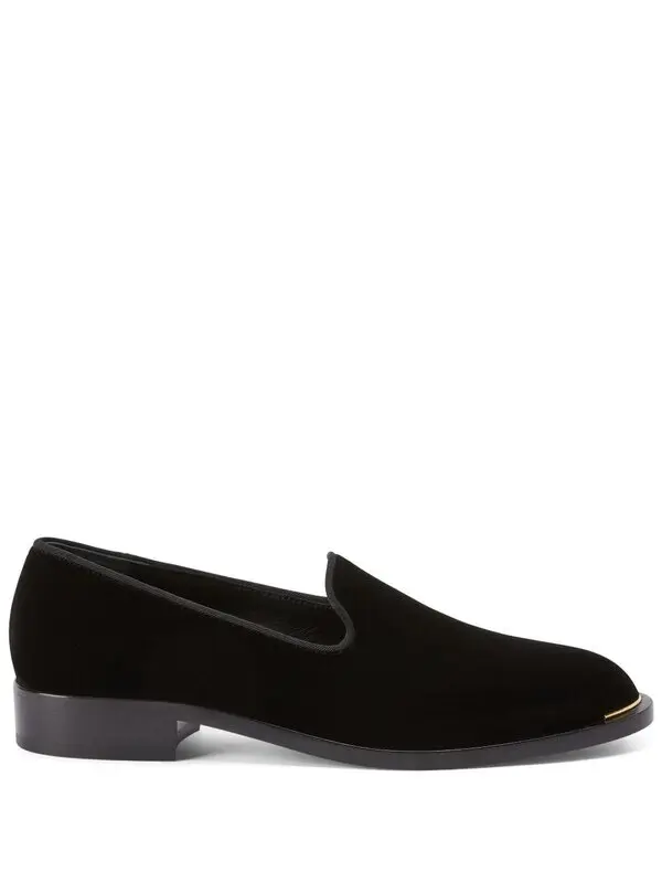 GIUSEPPE ZANOTTI Lydia Velvet Loafers - Black