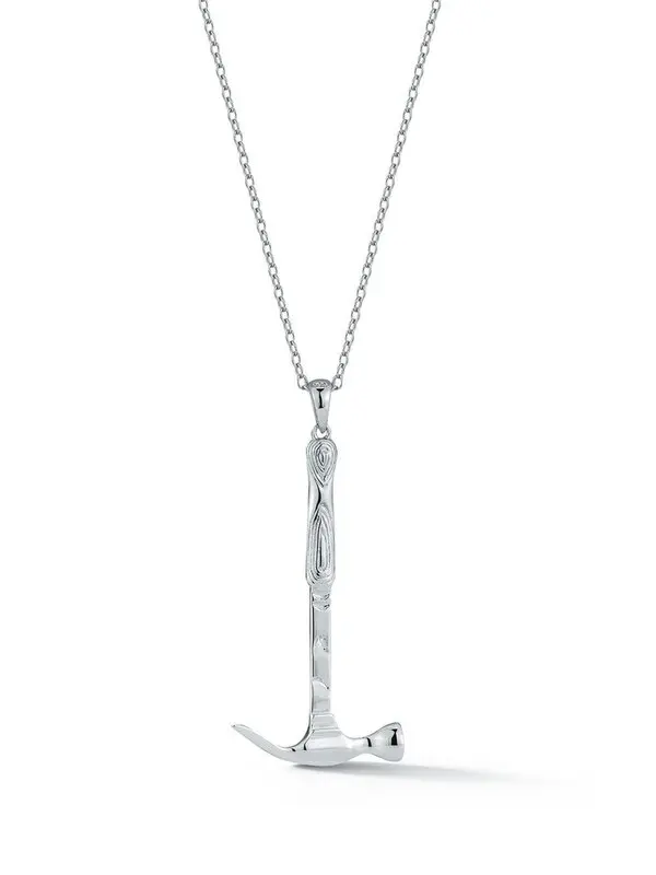 Mateo Hammer Pendant Necklace - Silver