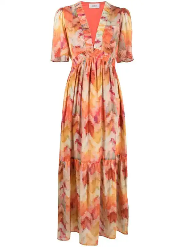 Ba&Sh Long Flared Dress With Cut-Out Detail In Orange - 59% Off |  Editorialist