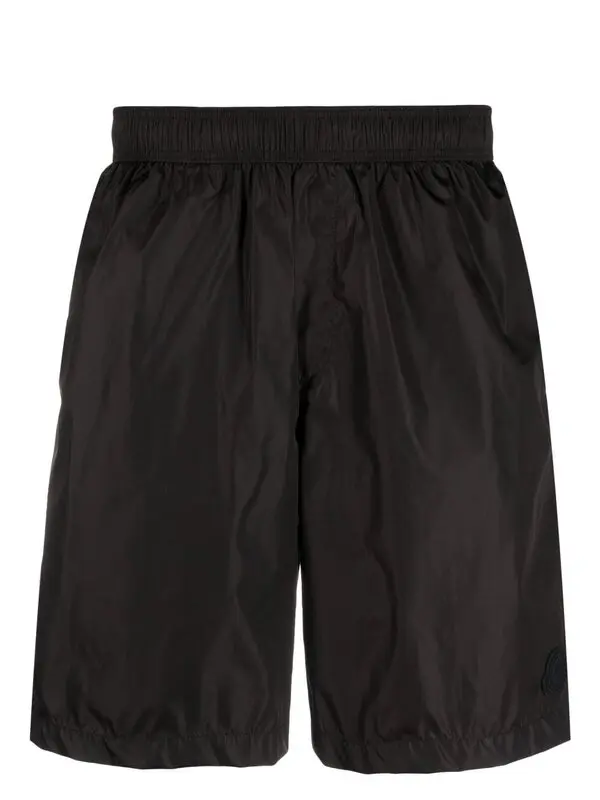 Moncler Logo-patch Swim Shorts - Black
