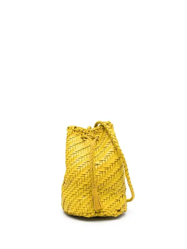 Dragon Diffusion Interwoven Leather Bucket Bag - Yellow