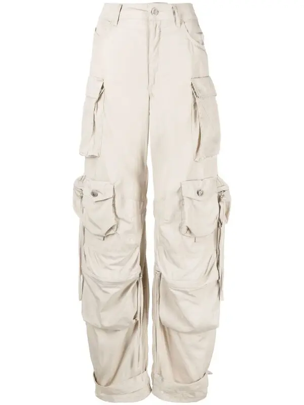 Attico High-waisted Cargo Trousers - Neutrals