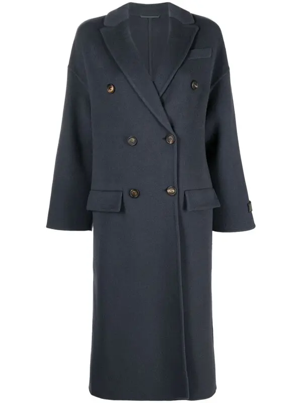Brunello Cucinelli Wool-cashmere Coat With Monili Bead Embellishment