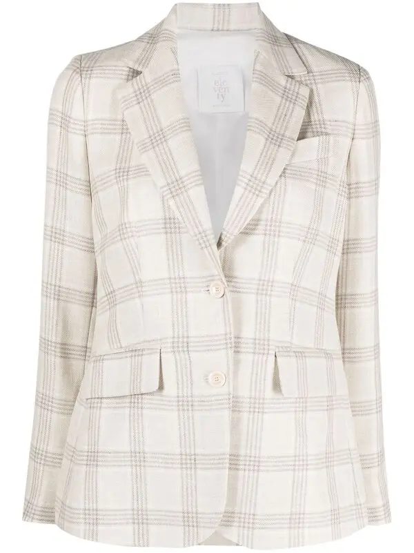 Eleventy Check-print Single-breasted Blazer